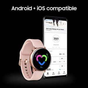 SAMSUNG Galaxy Watch Active (40MM, GPS, Bluetooth) Smart Watch with Fitness Tracking, and Sleep Analysis - Rose Gold (US Version)