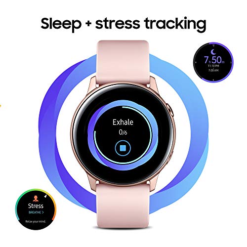 SAMSUNG Galaxy Watch Active (40MM, GPS, Bluetooth) Smart Watch with Fitness Tracking, and Sleep Analysis - Rose Gold (US Version)