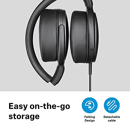 Sennheiser HD 400S Closed Back, Around Ear Headphone with One-Button Smart Remote on Detachable Cable,Black