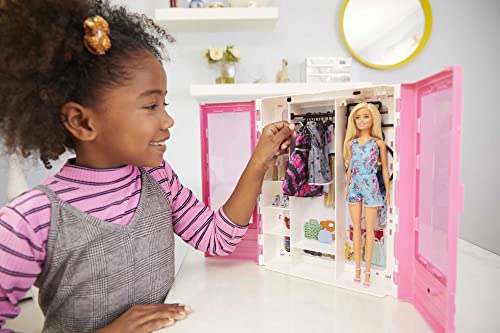 Barbie Fashionistas Ultimate Closet Portable Fashion Toy with Doll, Clothing, Accessories and Hangers, Gift for 3 to 8 Year Olds