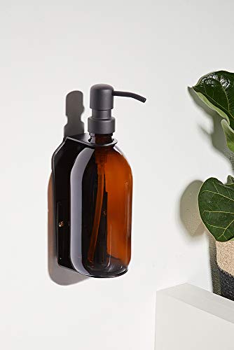 Black Single Wall Mounted Soap Dispenser for Bathroom - Fully Adjustable Hand Soap Holder, Made from Thick Stainless Steel for Commercial and Home use, Just add Any Bottles You Like - KUISHI