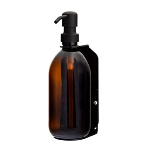 Black Single Wall Mounted Soap Dispenser for Bathroom - Fully Adjustable Hand Soap Holder, Made from Thick Stainless Steel for Commercial and Home use, Just add Any Bottles You Like - KUISHI