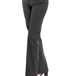 Design by Olivia Women's High Waist Comfy Stretchy Bootcut Trouser Pants Black L