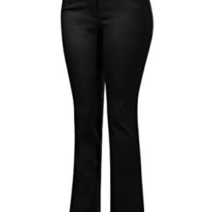 Design by Olivia Women's High Waist Comfy Stretchy Bootcut Trouser Pants Black L