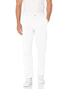 tommy hilfiger men's stretch chino pants in custom fit, bright white, 32w x 30l