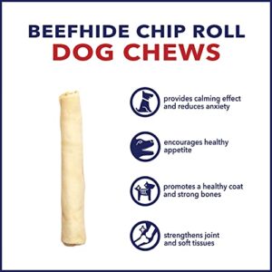 Pet Factory 100% Made in USA Beefhide 5" Chip Rolls Dog Chew Treats - Natural Flavor, 22 Count/1 Pack