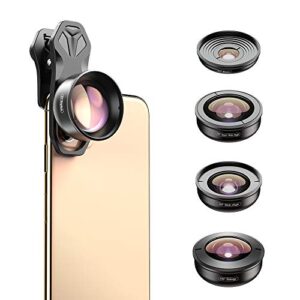 apexel hd mobile phone camera phone lens set - 10x macro lens, 2x telephoto lens, 110°wide angle, 170°super wide angle, 195°fisheye for dual lens/single lens iphone pixel samsung galaxy smartphones