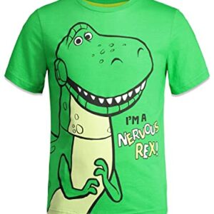 Disney Pixar Toy Story Buzz Lightyear Woody Rex Slinky Dog Little Boys 4 Pack T-Shirts Multi 6