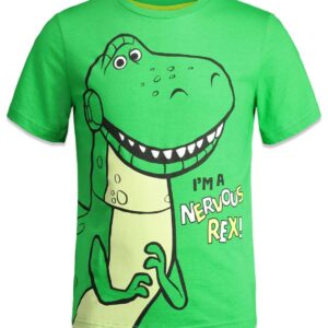 Disney Pixar Toy Story Buzz Lightyear Woody Rex Slinky Dog Little Boys 4 Pack T-Shirts Multi 5