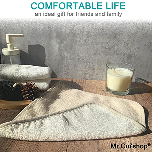 3 pcs 12" Large XL Soft Weave & Bamboo Fiber Home Shower Spa Exfoliating Face and Body Wash Cloths, Dual-Sided with Exfoliating Scrub - Remove Dead Skin - Great for Skin in The Bath