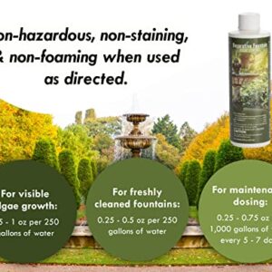 Fountain Algaecide and Clarifier - 8oz - Kills and Inhibits All Types of Algae Growth, Formulated for Small Ponds and Water Features, Treats up to 8,000 Gallons