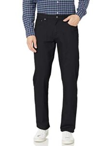 amazon essentials men's relaxed-fit 5-pocket stretch twill pant, black, 40w x 30l