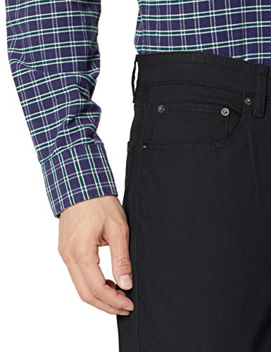 Amazon Essentials Men's Relaxed-Fit 5-Pocket Stretch Twill Pant, Black, 40W x 30L