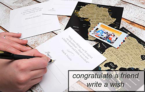 Scratch off map World Scratch card Greeting Cards Detailed 6 Continents wall map Scratch Card Black Gold Push Pin map for Travelers personalized by Mymap