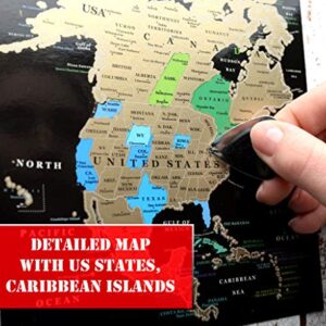 Scratch off map World Scratch card Greeting Cards Detailed 6 Continents wall map Scratch Card Black Gold Push Pin map for Travelers personalized by Mymap