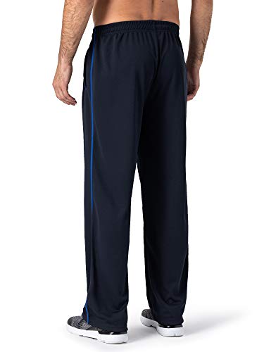 MAGNIVIT Men's Athletic-fit Run Sport Pant Training Fitness Trousers with Zippered Pockets Blue