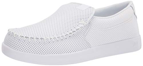 DC Men's Villain 2 Casual Slip On Skate Shoe Slipper, White, 13 D M US