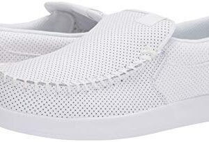 DC Men's Villain 2 Casual Slip On Skate Shoe Slipper, White, 13 D M US