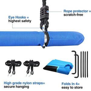 Trekassy 700lb Giant 60" Platform Tree Swing for Kids and Adults Waterproof 2 Hanging Straps (Blue)