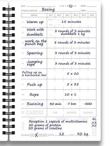 Undated Fitness Log Book & Workout Planner - Designed by Experts Gym Notebook, Workout Tracker, Exercise Journal for Men Women