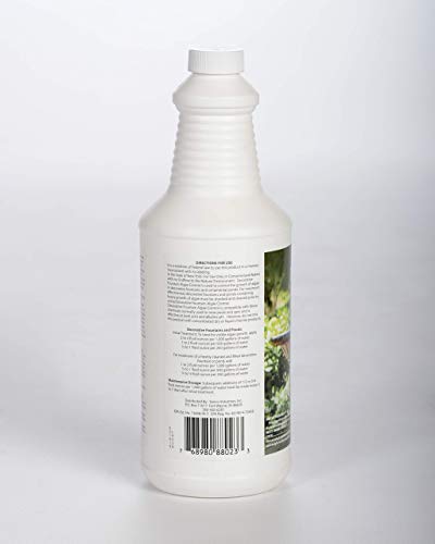 Fountain Algaecide and Clarifier - 32oz - Kills and Inhibits All Types of Algae Growth, Formulated for Small Ponds and Water Features, Treats up to 32,000 Gallons