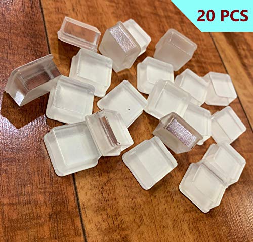 Clear Tall Square Adhesive Rubber Bumper Pads - Rubber Feet for Speakers, Electronics, Furniture, Appliances, Audio Equipment - 20 Pieces