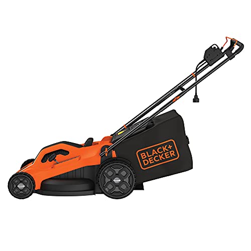 BLACK+DECKER Electric Lawn Mower, 13-Amp, Corded (BEMW213), 20", Orange