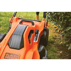 BLACK+DECKER Electric Lawn Mower, 13-Amp, Corded (BEMW213), 20", Orange