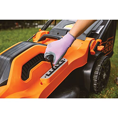 BLACK+DECKER Electric Lawn Mower, 13-Amp, Corded (BEMW213), 20", Orange