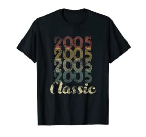 18th birthday vintage boys girls born 2005 18 year old t-shirt