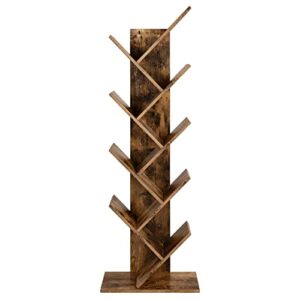 vasagle , 8-tier floor standing tree bookshelf, with shelves for living room, home office, rustic brown ulbc11bx