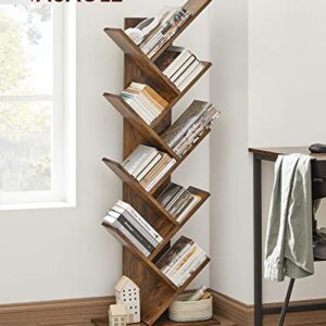 VASAGLE , 8-Tier Floor Standing Tree Bookshelf, with Shelves for Living Room, Home Office, Rustic Brown ULBC11BX