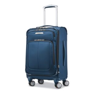 samsonite solyte dlx softside expandable luggage with spinner wheels, mediterranean blue, carry-on 20-inch