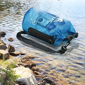 HEETA Waterproof Dry Bag for Women Men, Roll Top Lightweight Dry Storage Bag Backpack with Phone Case for Travel, Swimming, Boating, Kayaking, Camping and Beach, Transparent Blue 5L