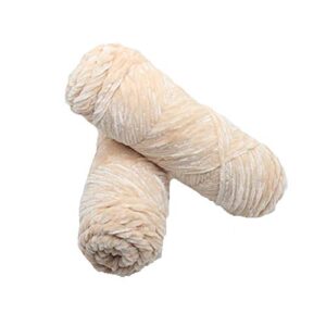 beige baby velvet yarn,100g/0.22lb chenille yarn,crocheting yarn,super bulky yarn,baby blanket yarn,chunky velvet yarn,fluffy velvet chenille yarn,arm knitting yarn