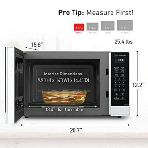 Panasonic NN-SN65KW Microwave Oven with Inverter Technology, 1200W, 1.2 cu.ft. Small Genius Sensor One-Touch Cooking, Popcorn Button, Turbo Defrost-NN-SN65KW-(White)