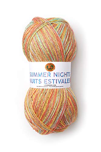 (1 Skein) Lion Brand Yarn 512-312 Summer Nights Bonus Bundle Yarn, Sunset