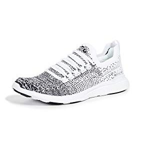 APL: Athletic Propulsion Labs Women's Techloom Breeze Sneakers, White/Black/Ombre, 10 Medium US