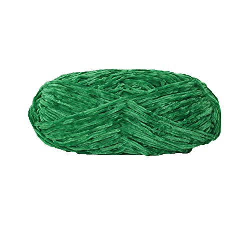 Grass Green Velvet Crochet Yarn,100g/0.22lb Hand Knitting Yarn,Fluffy Chenille Yarn,DIY Velvet Chenille Yarn,Knitting Crochet Yarn,Handmade