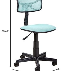 Urban Shop Swivel Mesh Desk Chair, Blue 20.86D x 22W x 33.46H in