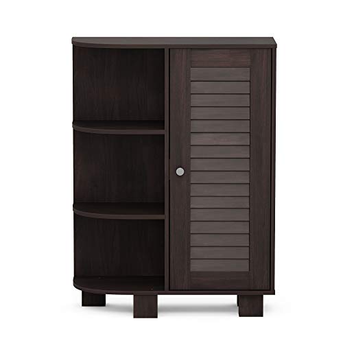 Furinno Indo Storage Shelf Louver Door Cabinet, Espresso