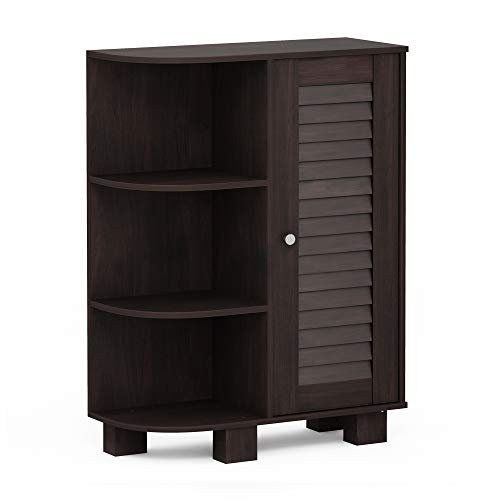 Furinno Indo Storage Shelf Louver Door Cabinet, Espresso