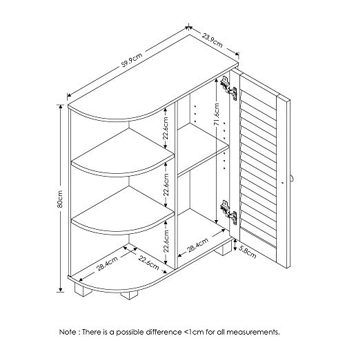 Furinno Indo Storage Shelf Louver Door Cabinet, Espresso