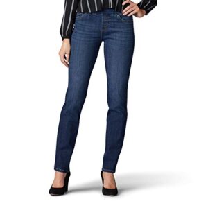 lee women's sculpting fit slim leg pull on jean, landslide, 10