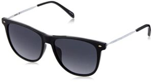 fossil women's female sunglass style fos 3090/g/s rectangular, black, 54mm, 16mm