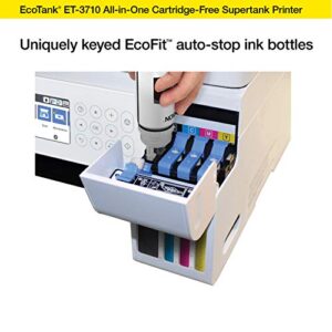 Epson Ecotank Et-3710 Wireless Color Inkjet All-in-One Supertank Printer, White