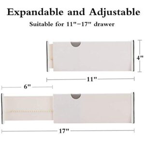 Ormeli Drawer Dividers Expandable Adjustable Dresser Drawer Organizers Divider for Clothes, Silverware and Utensils fit Kitchen, Bedroom, Bookcase, Baby Drawer with Instructions