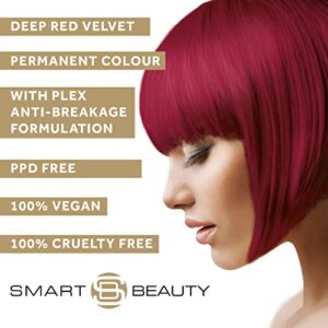 Deep Red Hair Dye Permanent with added Plex hair anti-breakage technology, Vegan & Cruelty Free | Smart Beauty