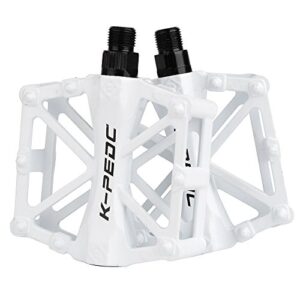 boruizhen aluminium cnc bike platform pedals lightweight road cycling bicycle pedals for mtb bmx (white)