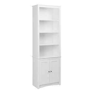 Prepac Tall Bookcase with 2 Shaker Doors, 80" H, White